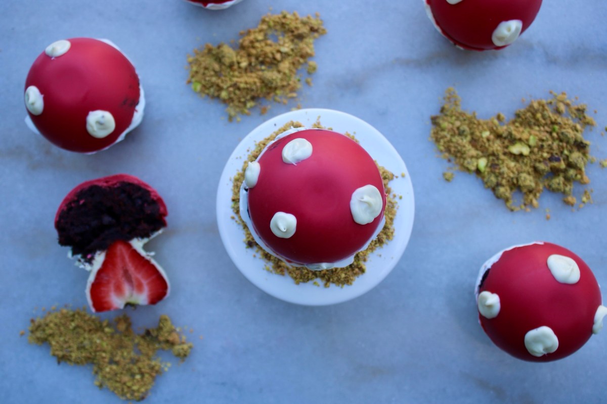 Strawberry Brownie Toadstools – For the Love of Butter